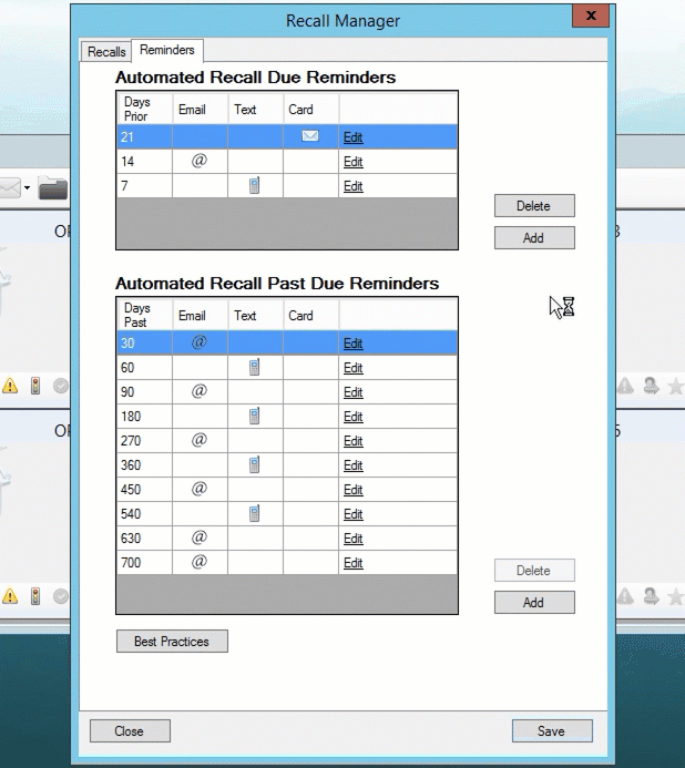 Customizing Recall Reminders – Yapi Classic Help Center