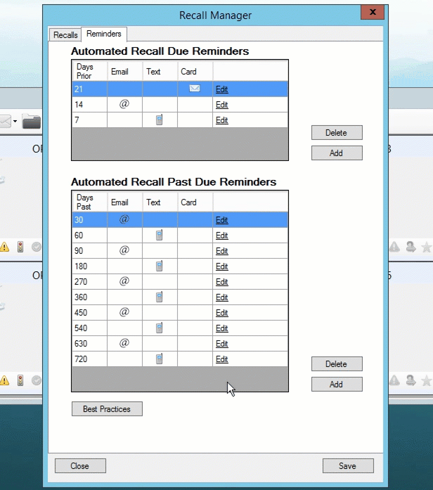 Customizing Recall Reminders – Yapi Classic Help Center
