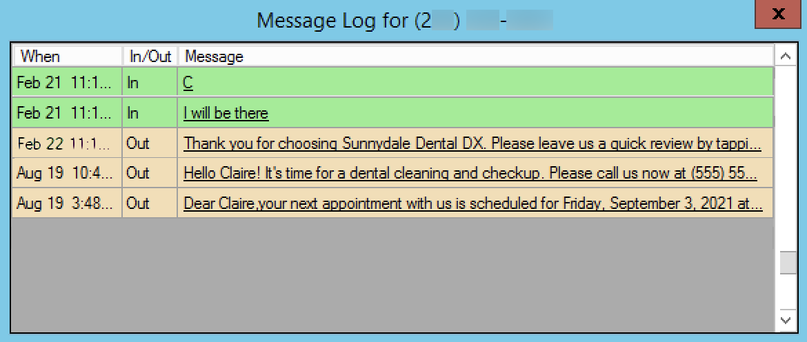 Viewing a Patient's Text Message Log – Yapi Classic Help Center